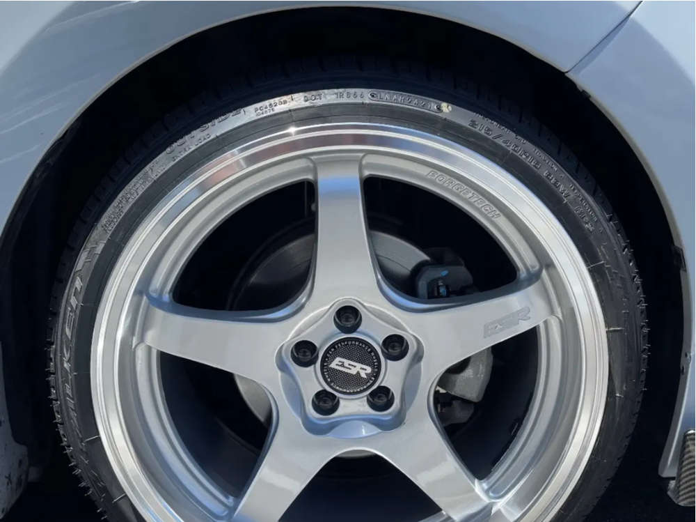 2015 Toyota Corolla with 18x9.5 35 ESR Ap5 and 215/40R18 Falken Ziex ...
