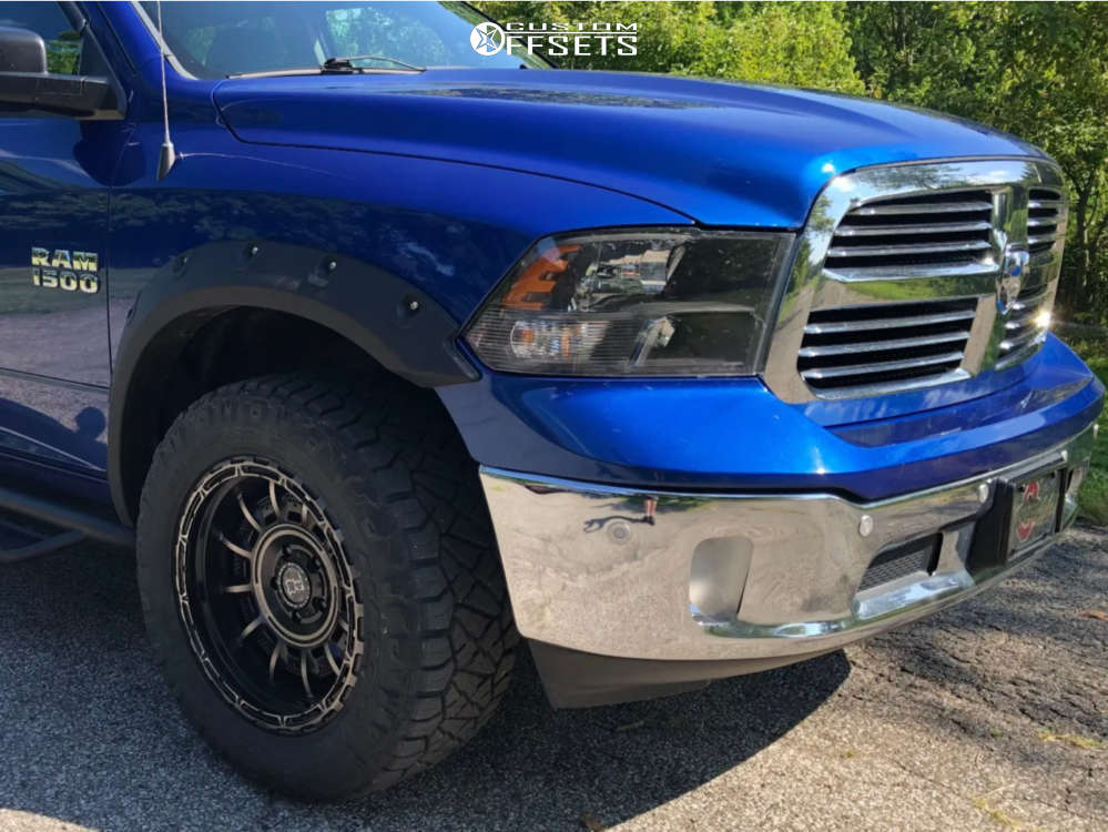 2014 Ram 1500 with 20x10 -18 Black Rhino Legion and 305/55R20 Nitto ...