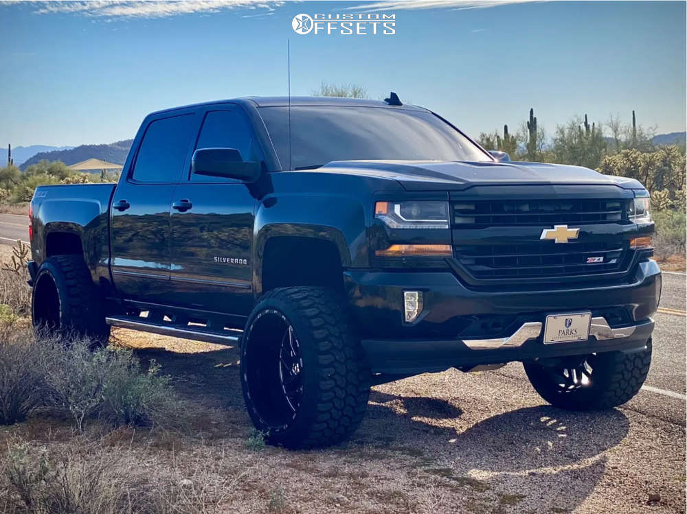 2016 Chevrolet Silverado 1500 with 24x14 -76 TIS 544BM and 35/13.5R24 ...