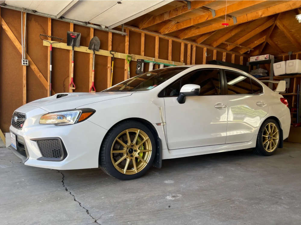 2019 Subaru WRX STI with 18x8.5 50 Enkei Ts10 and 245/40R18 Michelin ...