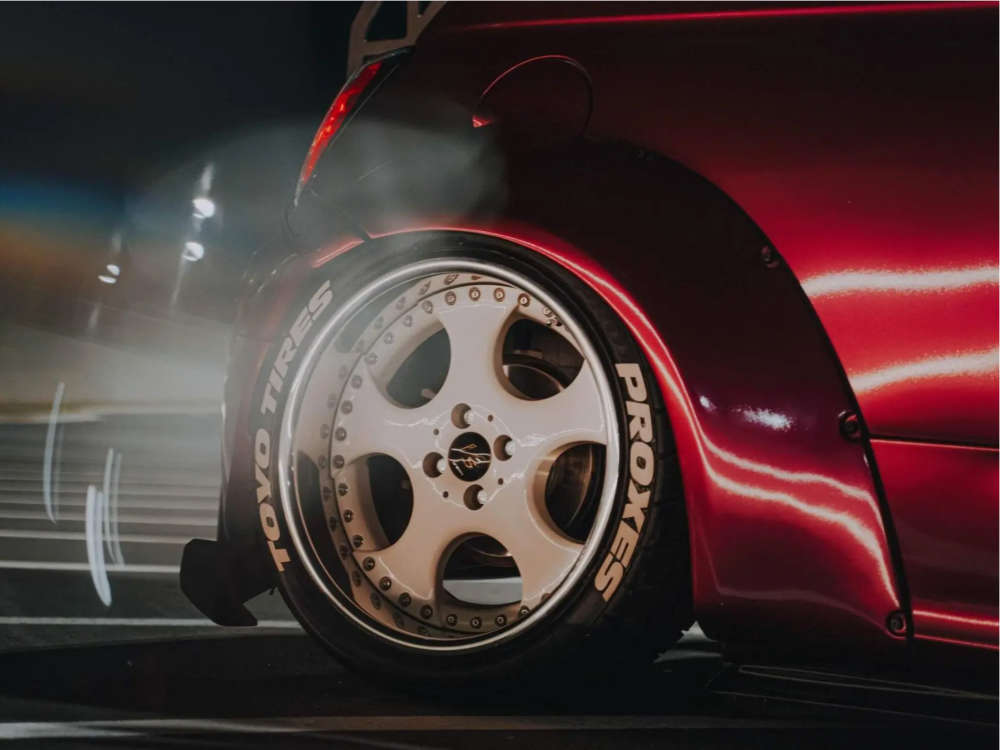 2013 Fiat 500 with 17x9 35 Work Vs Sd and 245/45R17 Toyo Tires Proxes ...