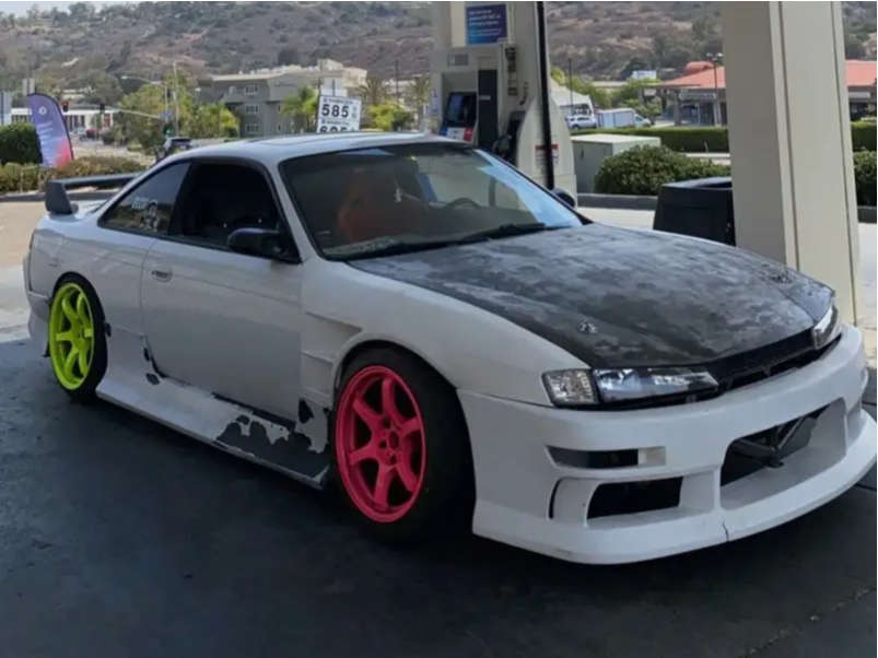 1995 Nissan 240SX with 17x9 12 Gram Lights 57dr and 215/40R17 Federal ...