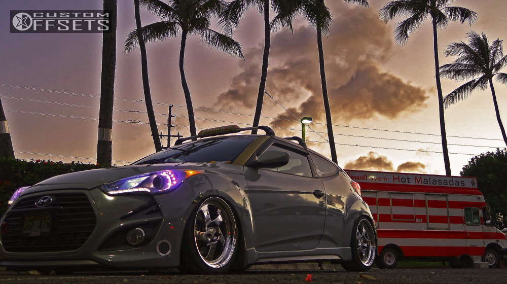 2014 Hyundai Veloster with 18x9.5 35 Whistler Kr1 and 215/40R18 Kumho ...
