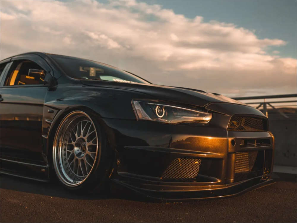 2012 Mitsubishi Lancer with 19x11 0 Work Vs Xx and 245/35R19 General G ...