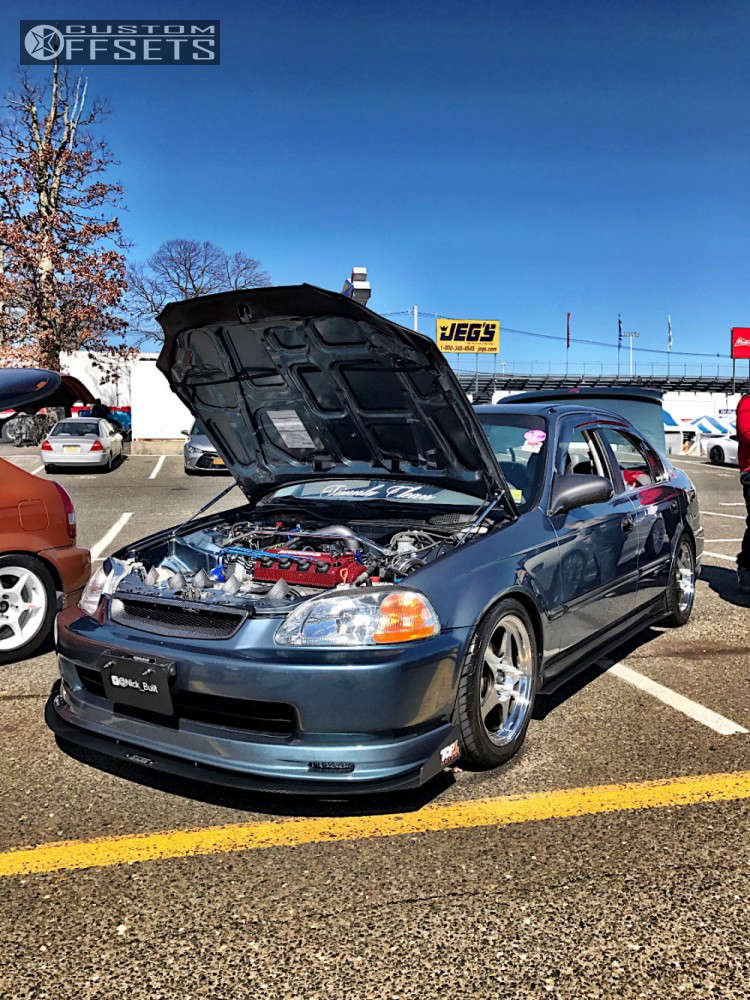 1996 Honda Civic with 16x7 40 Rota Slipstreams and 205/45R16 Yokohama S ...