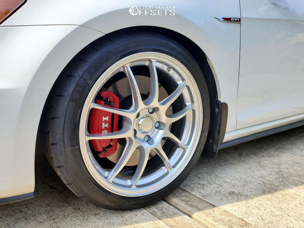 2017 Volkswagen GTI with 18x8 45 Enkei Pf01 and 225/40R18 Firestone ...