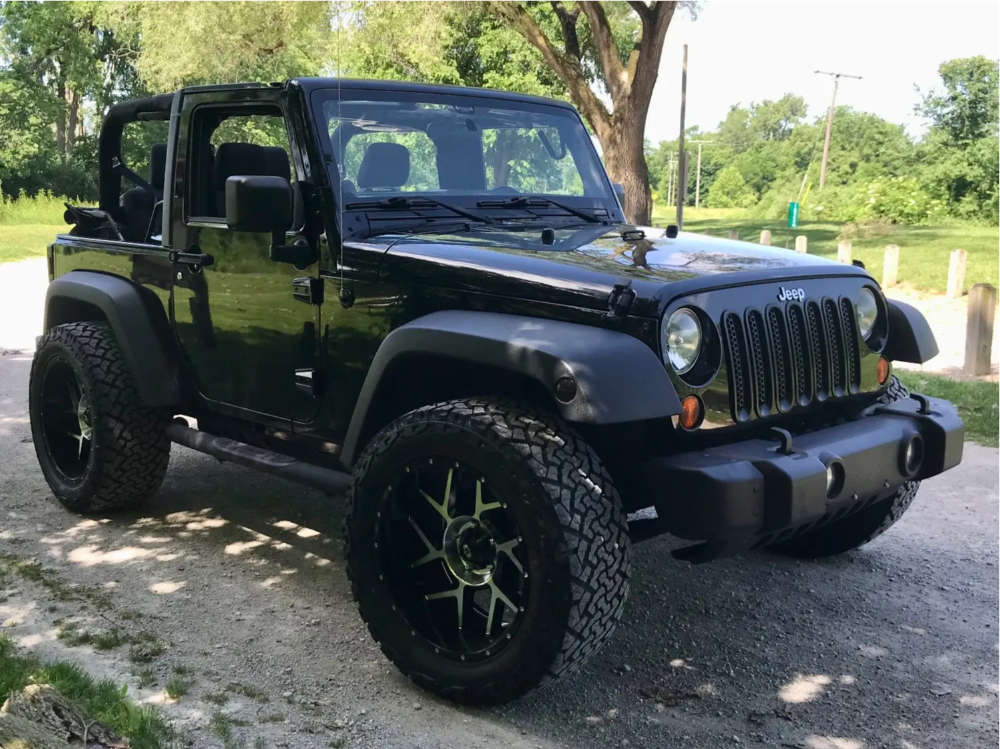 2011 Jeep Wrangler with 20x10 -25 Vision Sliver and 33/12.5R20 Venom ...