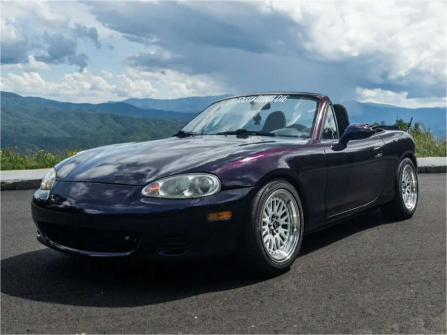 2002 Mazda Miata with 15x8 25 MST Mt10 and 205/45R15 Yokohama Advan ...