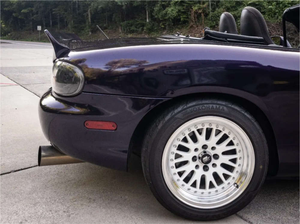 2002 Mazda Miata with 15x8 25 MST Mt10 and 205/45R15 Yokohama Advan ...