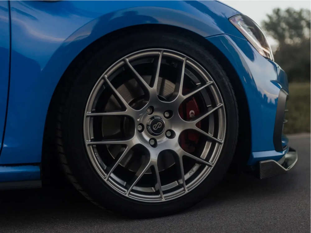 2021 Volkswagen GTI with 18x8.5 45 Enkei Raijin and 225/40R18 Pirelli Pzero and Lowering Springs ...