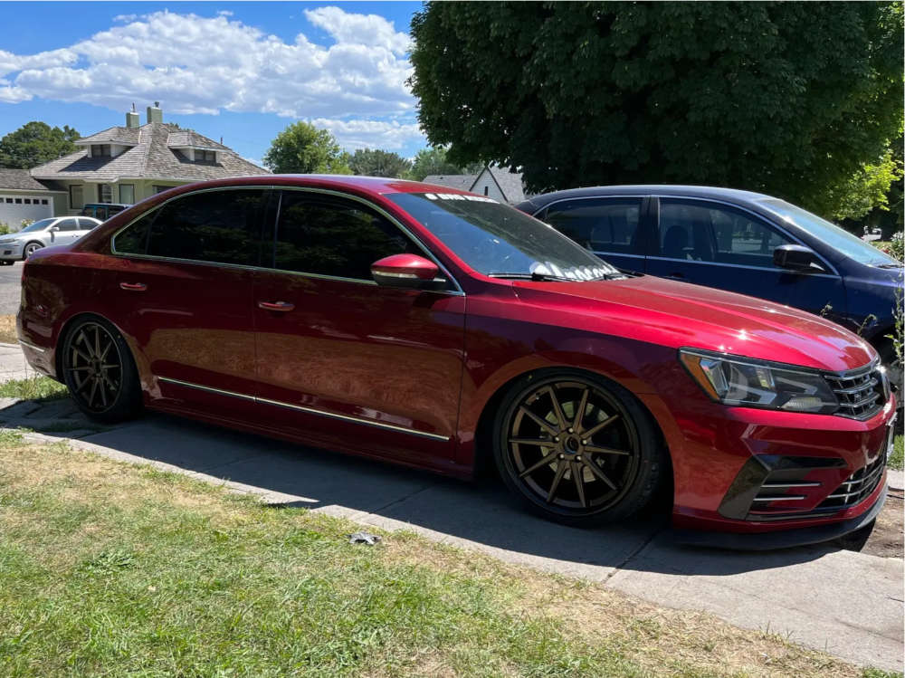 2017 Volkswagen Passat with 19x8.5 42 Ferrada FR4 and 225/35R19 Ironman ...