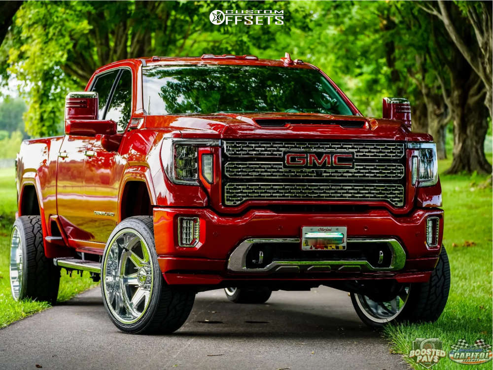 2021 GMC Sierra 2500 HD with 24x12 -60 American Force Ridge Cc and 305 ...