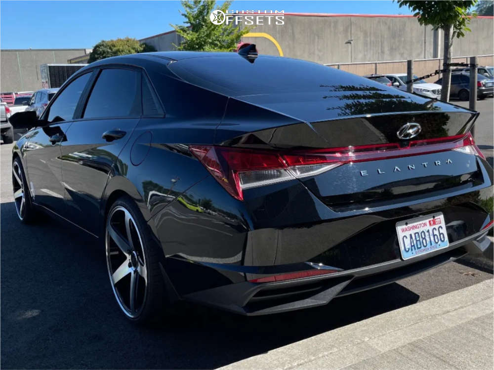 2022 Hyundai Elantra with 20x8.5 38 Karma Kustoms K4 and 235/30R20 Lexani Lx-twenty and Stock ...