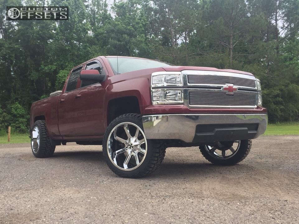 2014 Chevrolet Silverado 1500 with 22x12 -44 Cali Offroad Busted and 33 ...