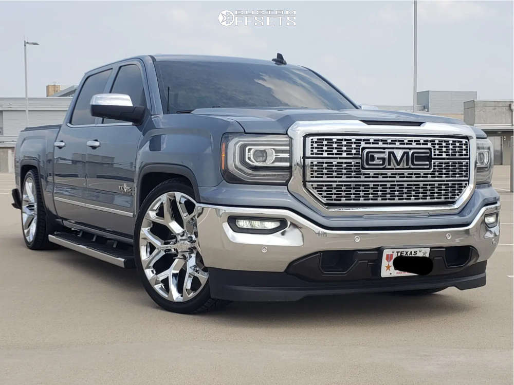 2016 GMC Sierra 1500 with 24x10 31 Strada Replicas Gm Snowflake Replica and 295/35R24 Lexani Lx ...