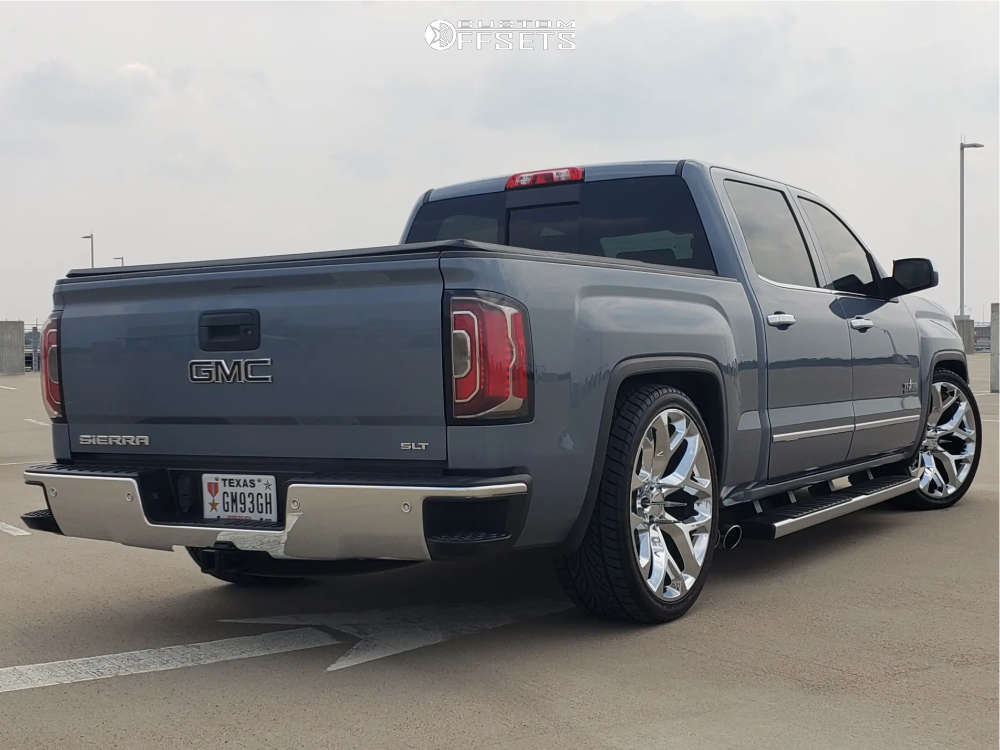 2016 GMC Sierra 1500 with 24x10 31 Strada Replicas Gm Snowflake Replica and 295/35R24 Lexani Lx ...