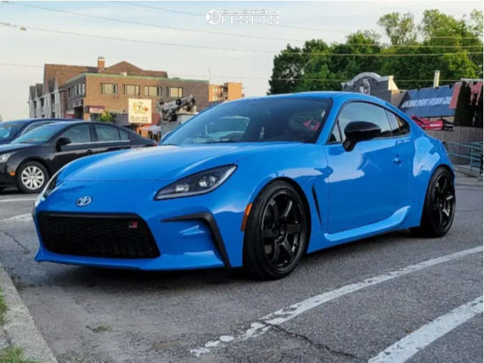 2022 Toyota GR86 with 18x9.5 43 Volk Te37 Saga S-plus and 245/35R18 Yokohama Advan Apex V601 and ...