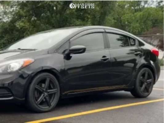 2016 Kia Forte with 17x8 38 Vision Boost and 215/45R17 Vercelli Strada Ii and Stock | Custom Offsets