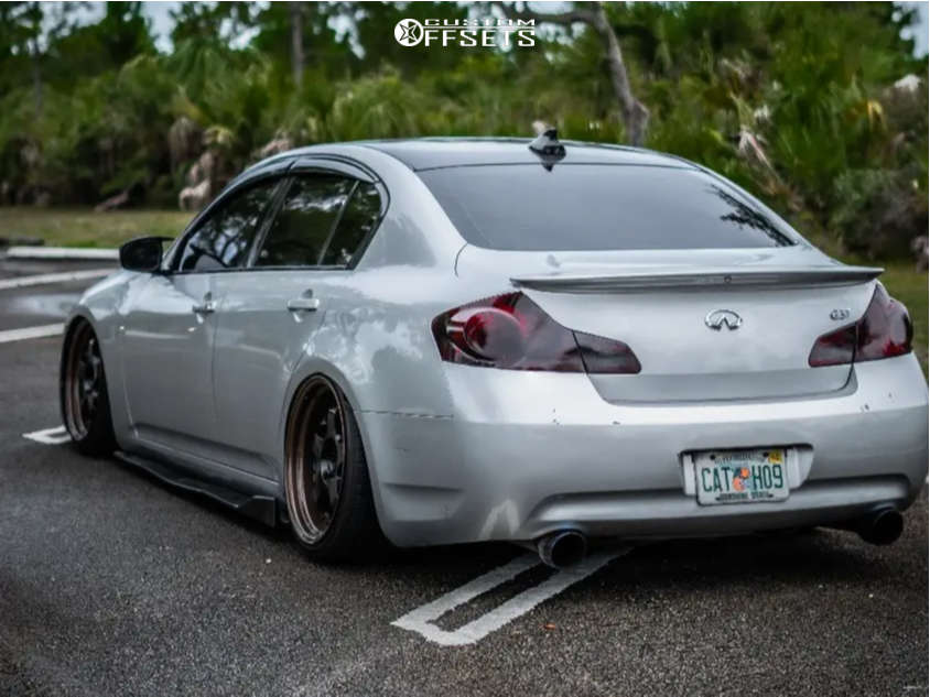 2009 INFINITI G37 with 19x9.5 22 ESR SR06 and 235/35R19 Crosswind All ...