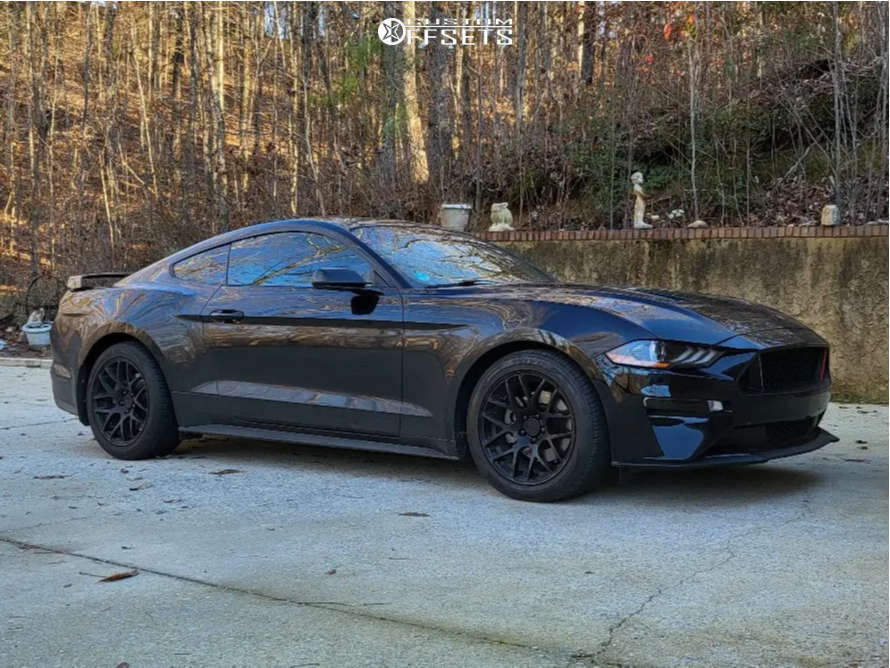 2018 Ford Mustang with 18x9 30 American Muscle AMR Gloss Black Wheel ...
