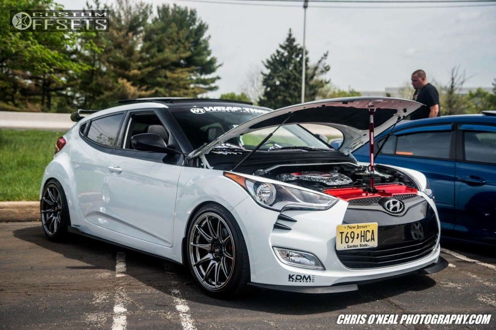 2016 Hyundai Veloster with 18x8.75 35 XXR 527 and 245/40R18 Kumho Ecsta ...