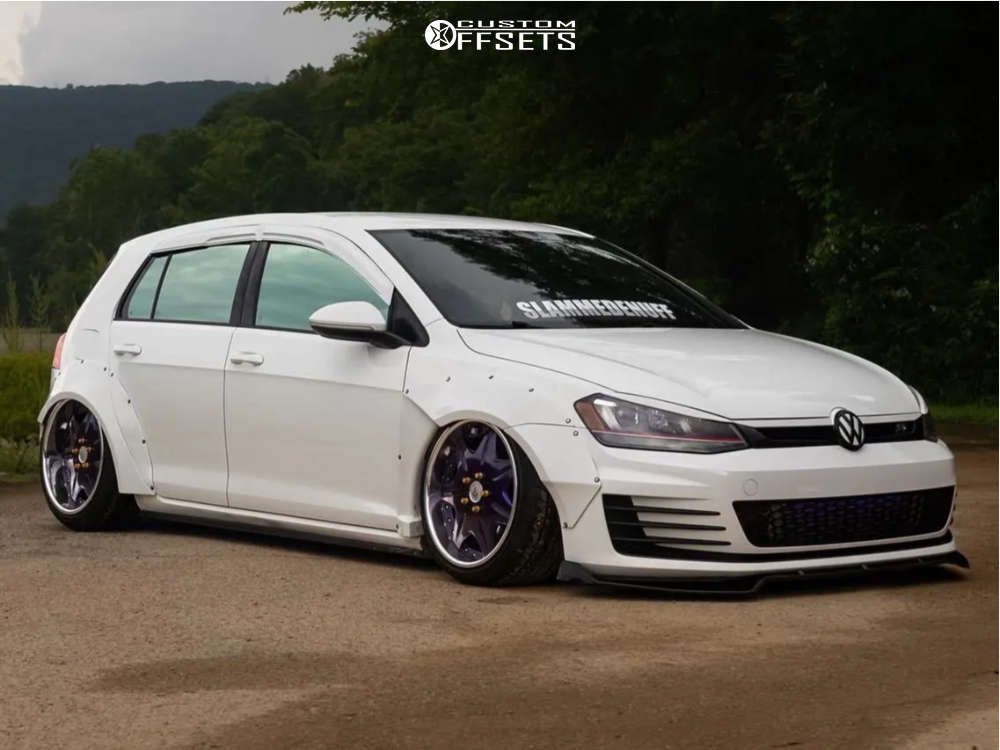 2017 Volkswagen GTI with 18x9 28 Work Ls207 and 225/40R18 Vercelli ...