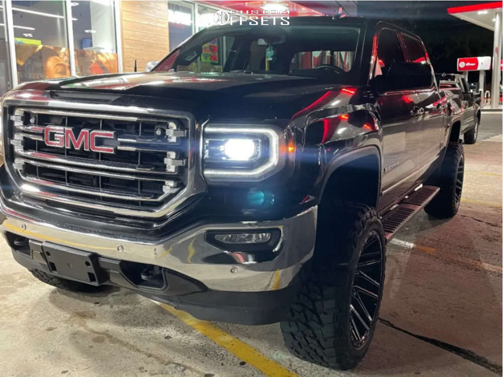 2017 GMC Sierra 1500 with 22x12 -44 TIS 554BM and 35/12.5R22 Landspider ...