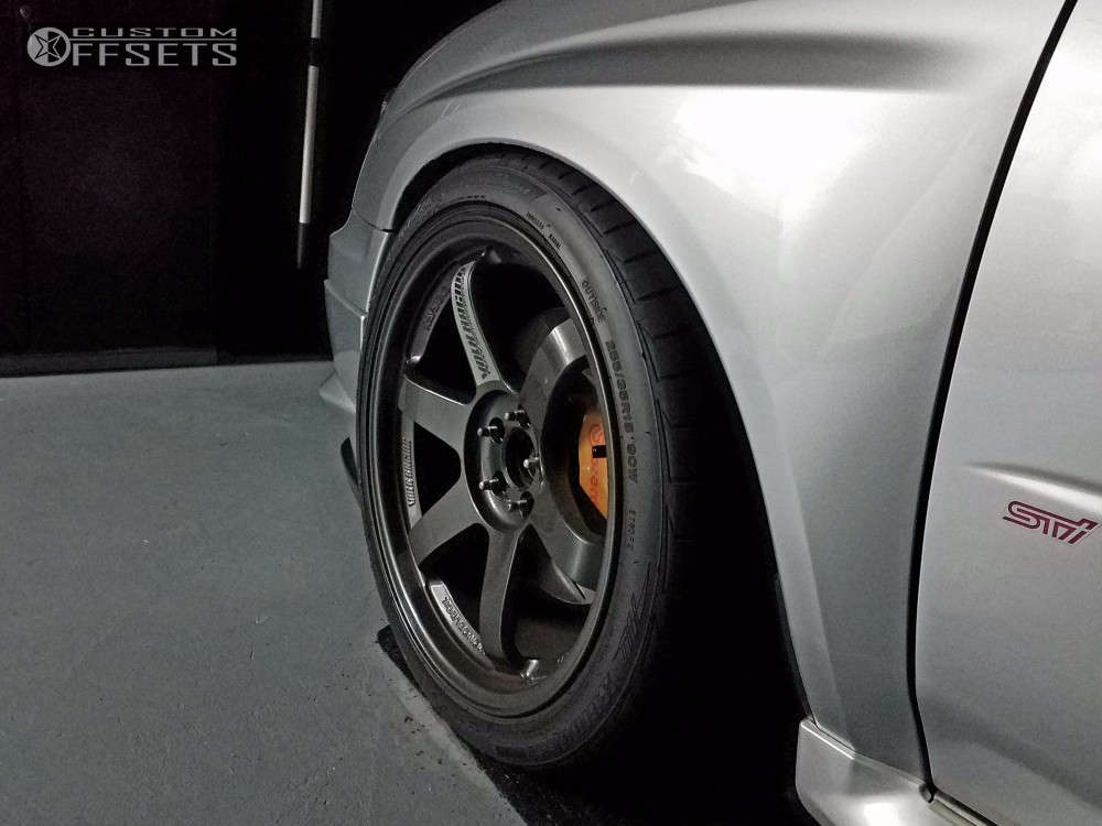 2004 Subaru Impreza with 18x9.5 40 Volk Te37 and 255/35R18 Bridgestone ...