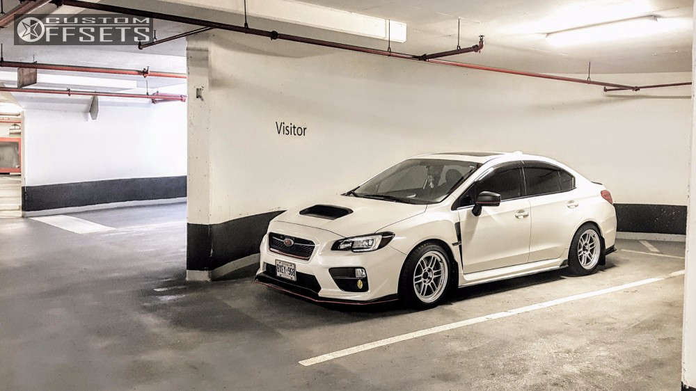 2015 Subaru WRX with 17x9 35 Enkei RPF1 and 235/45R17 Dunlop Sp Sport ...