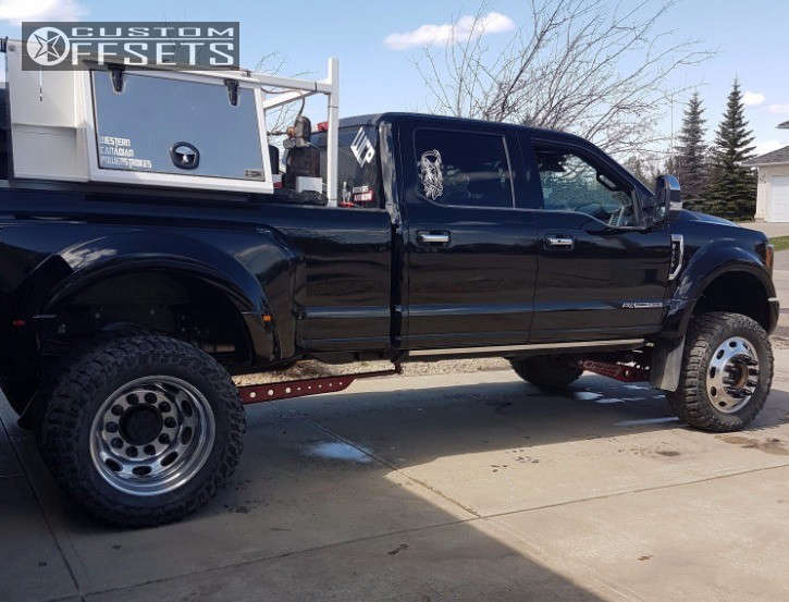 2017 Ford F-450 Super Duty with 22x8.25 175 Alcoa Super Single and 37/ ...