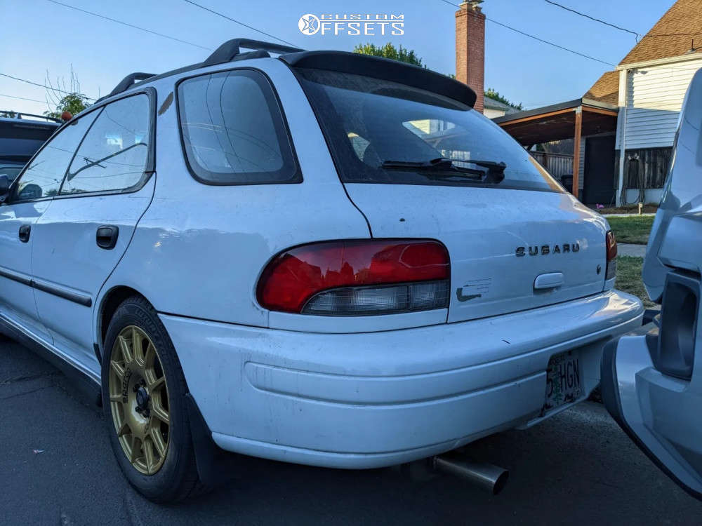 1999 Subaru Impreza with 16x7 50 Sparco Terra and 205/55R16 Mazama Luxury Touring and Lowering ...