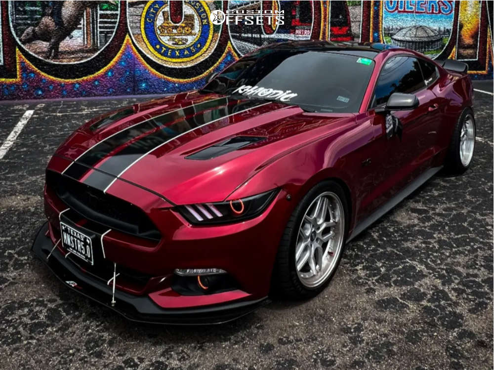 2016 Ford Mustang with 19x9.5 22 ESR Cs15 and 275/35R19 Michelin Pilot ...