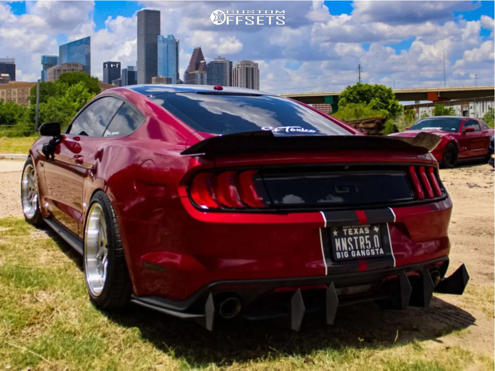 2016 Ford Mustang with 19x9.5 22 ESR Cs15 and 275/35R19 Michelin Pilot ...