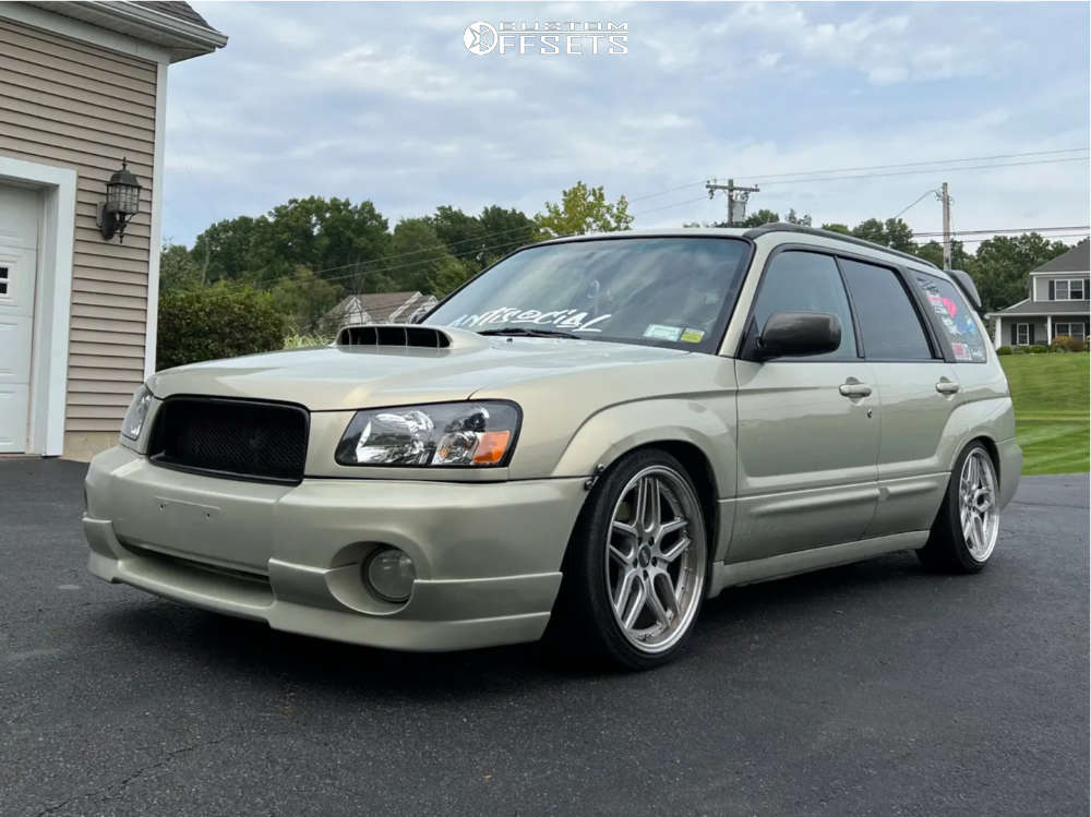 2005 Subaru Forester with 18x9.5 35 ESR Cs15 and 205/40R18 Achilles Atr ...