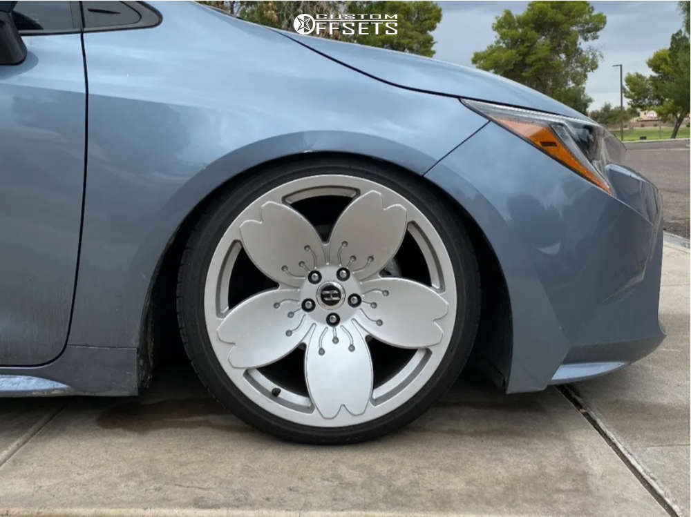 2021 Toyota Corolla with 18x9.5 22 Heritage Sakura Monoc and 215/40R18 ...