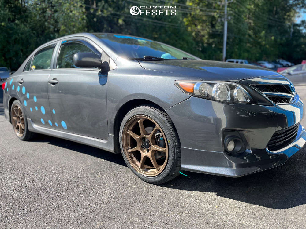 2012 Toyota Corolla with 18x8.5 45 Enkei Ts-7 and 225/45R18 Yokohama ...