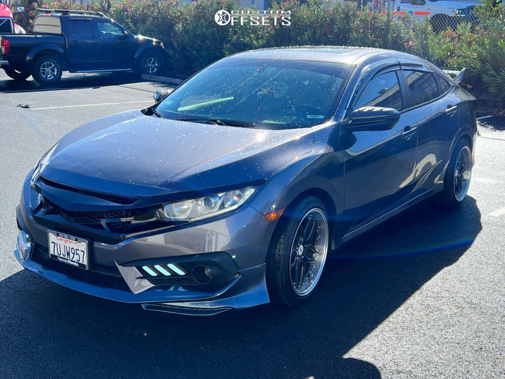 2017 Honda Civic with 18x9.5 35 ESR Cs15 and 235/40R18 Ironman Imove ...