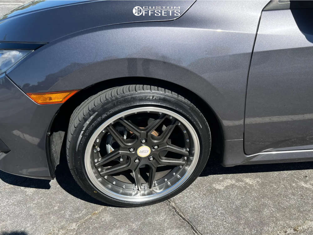 2017 Honda Civic with 18x9.5 35 ESR Cs15 and 235/40R18 Ironman Imove ...