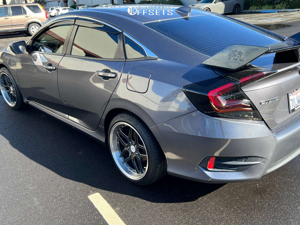 2017 Honda Civic with 18x9.5 35 ESR Cs15 and 235/40R18 Ironman Imove ...