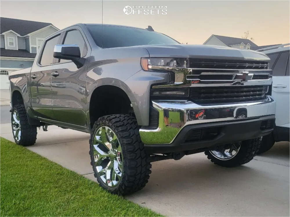 2021 Chevrolet Silverado 1500 with 24x10 31 Strada Replicas Gm Snowflake Replica and 35/12.5R24 ...