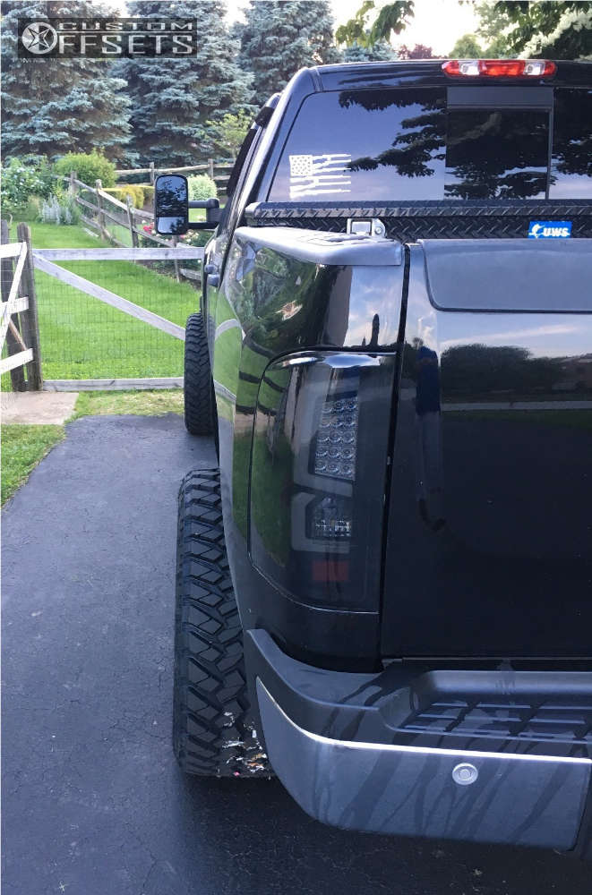2011 Chevrolet Silverado 3500 HD with 22x12 -44 Hostile Stryker and 33/ ...