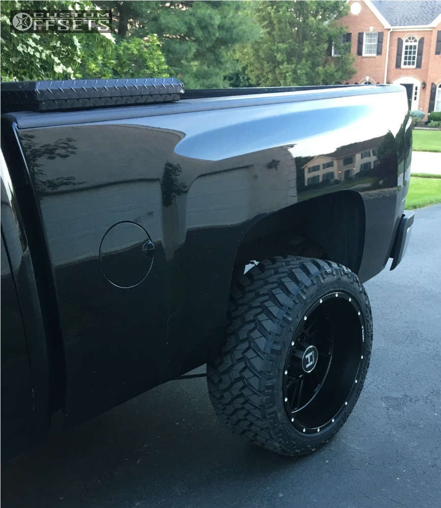 2011 Chevrolet Silverado 3500 HD with 22x12 -44 Hostile Stryker and 33/ ...