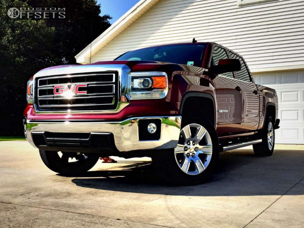 2014 GMC Sierra 1500 with 20x9 34 OEM Wheels Spaced Out Stockers and ...