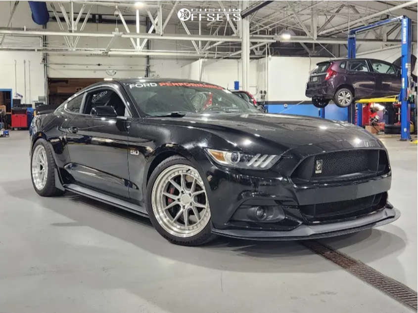 2015 Ford Mustang with 19x9.5 15 Aodhan Ds08 and 255/40R19 Continental ...