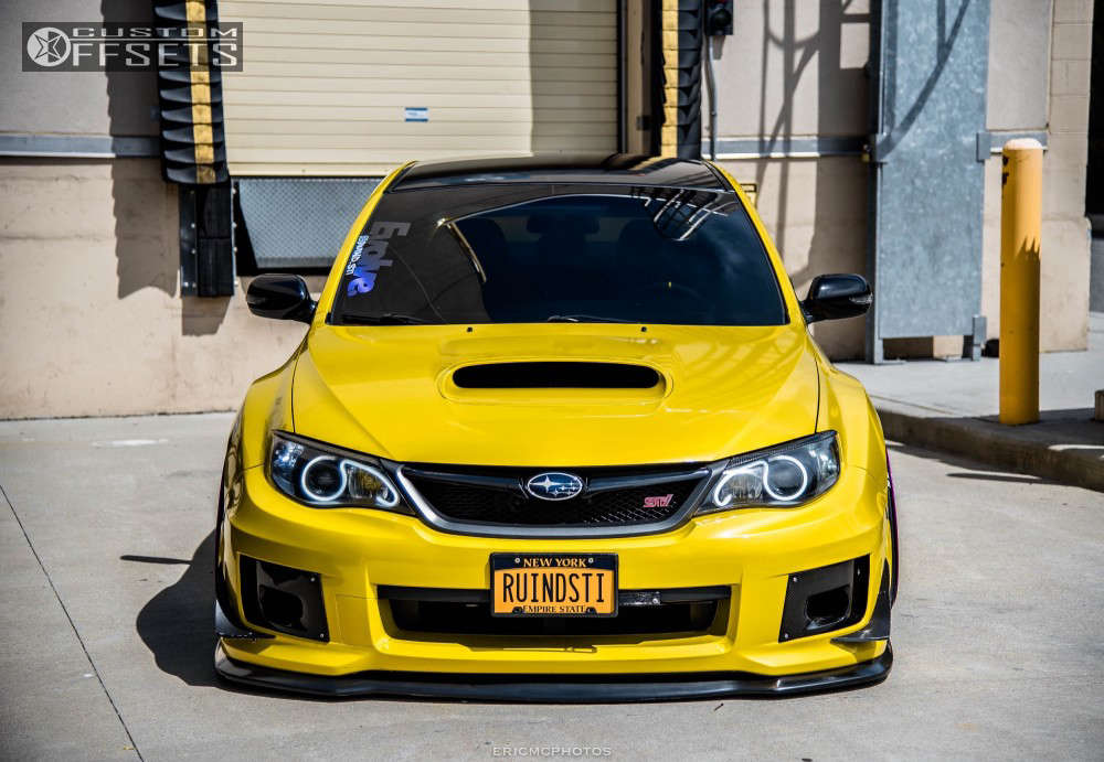 2012 Subaru WRX STI with 18x10.5 15 Enkei RPF1 and 215/40R18 Duraturn ...