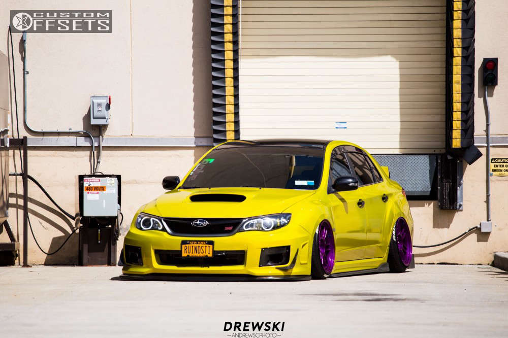 2012 Subaru WRX STI with 18x10.5 15 Enkei RPF1 and 215/40R18 Duraturn ...