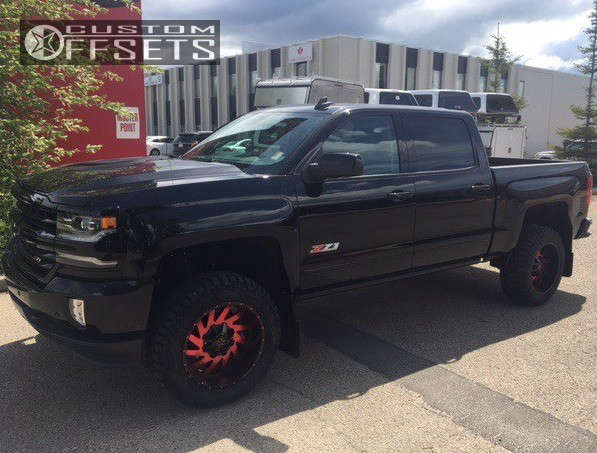 2017 Chevrolet Silverado 1500 with 20x10 -24 DFD 388 and 275/60R20 ...