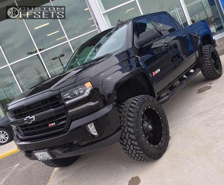 2017 Chevrolet Silverado 1500 with 20x10 -19 Dropstars 645 and 35/11 ...