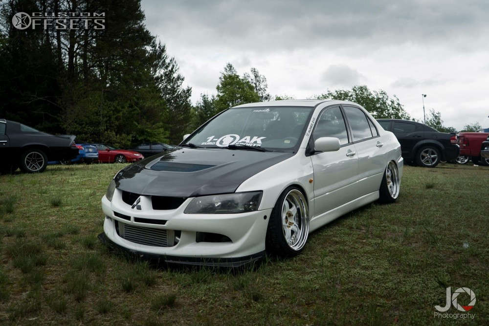 Stanced White Evo 9