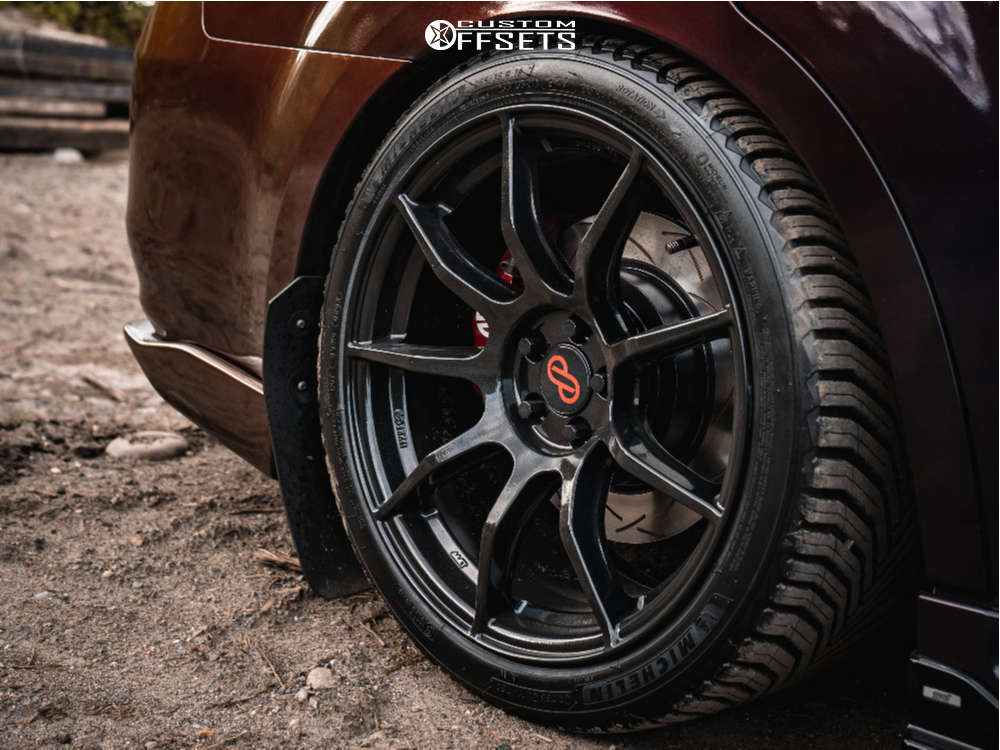 2012 Subaru Legacy with 18x9.5 40 Enkei Ts9 and 255/35R18 Michelin Cross Climate 2 and Coilovers ...